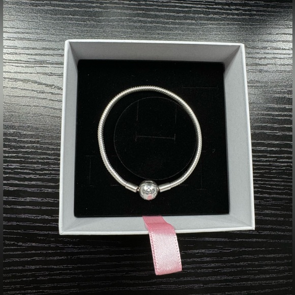 Pandora | Jewelry | Pandora Moments Snake Chain Bracelet Round Clasp ...